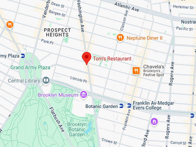 16. tom's restaurant map