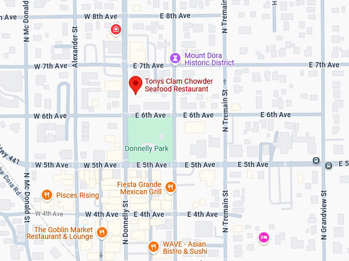 16. tonys clam chowder seafood restaurant map