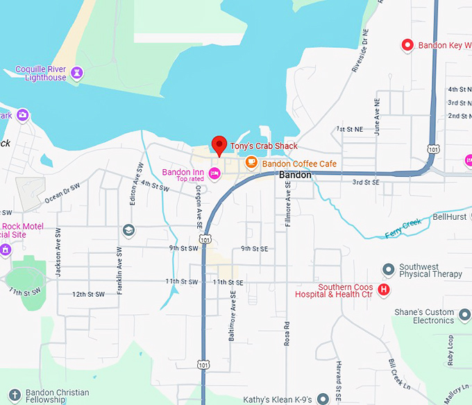 16. tony's crab shack map