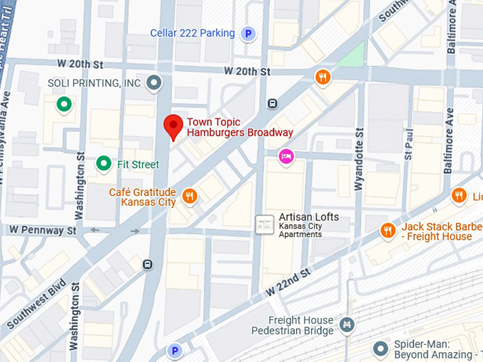 16. town topic hamburgers broadway map