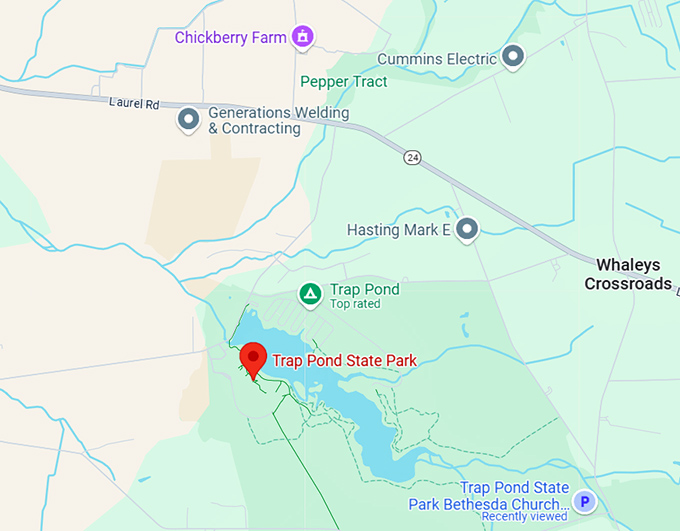 16. trap pond state park map