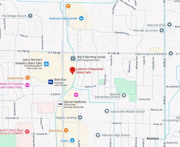 16. uptown cheapskate idaho falls map