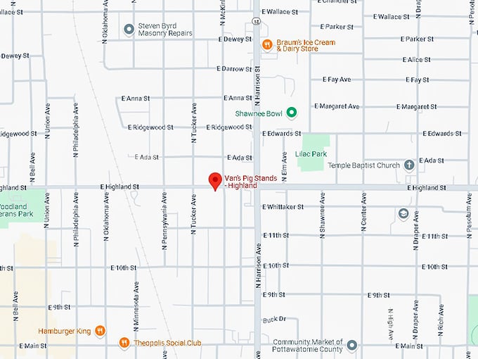 16. van's pig stands highland map