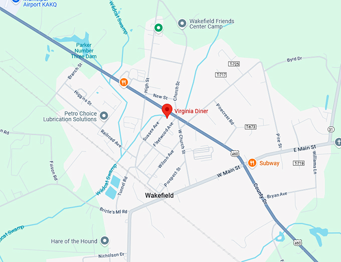 16. virginia diner map