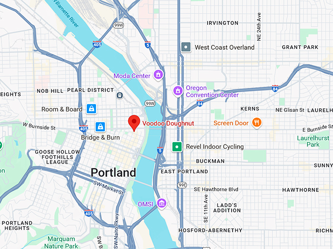 16. voodoo doughnut map