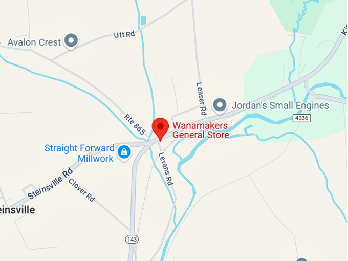 16. wanamakers general store map