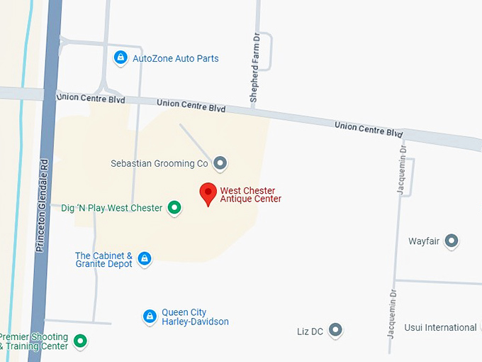 16. west chester antique center map