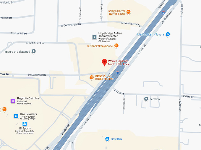 16. whole hog cafe north little rock map