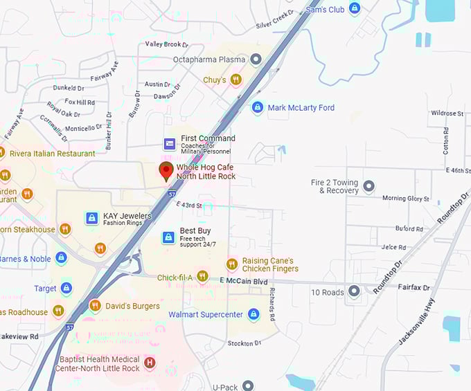 16. whole hog cafe north little rock map