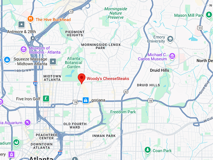 16. woody's cheesesteaks map