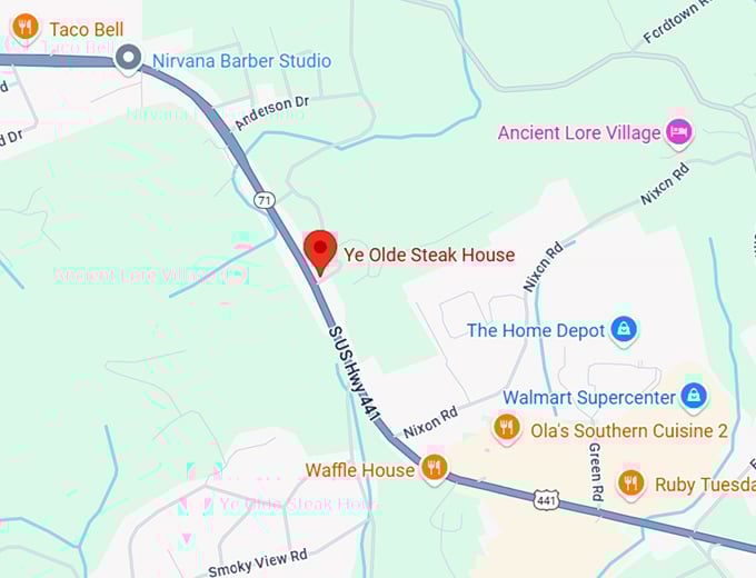 16. ye olde steak house map