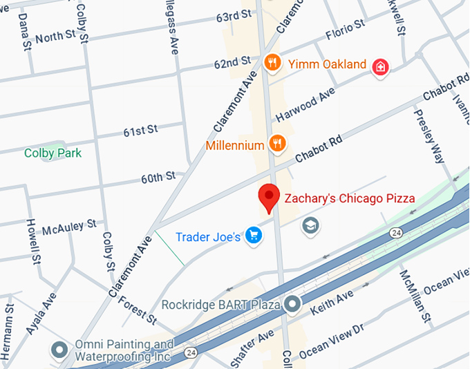 16. zachary's chicago pizza (5801 college ave) map