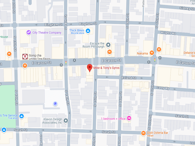 16. mike & tony's gyros map