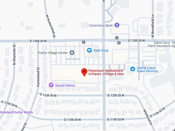 16.paramount marketplace antiques 6297 e. 13th st n.wichital map