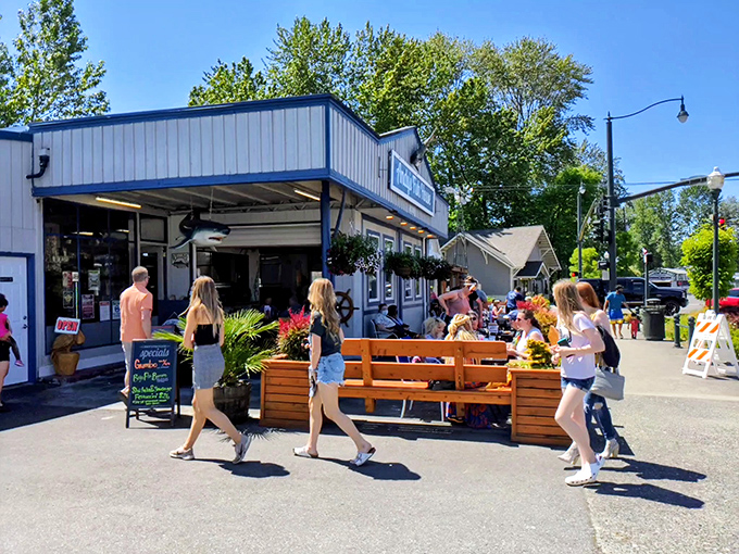 Andy's Fish House beckons with its cheerful blue trim and wooden benches &ndash; a local seafood sanctuary where simplicity reigns supreme.