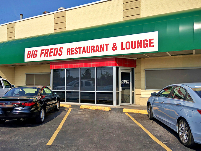Big Fred's (exterior): "The name doesn't lie – these pizzas require a bigger table. Where portion control goes to surrender."