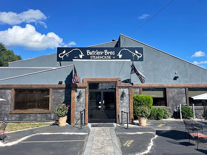 The unassuming exterior of Butcher Bros hides a meat lover's paradise. Like finding a Picasso at a yard sale!