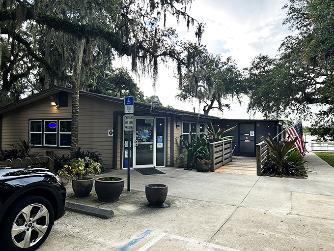 Captain's BBQ nestles under Spanish moss like a hidden treasure chest, except the gold here comes slow-smoked and sauce-slathered.