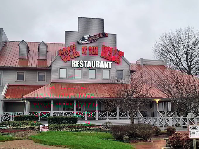 Cock of the Walk's iconic red-roofed building stands like a Mississippi riverboat captain's dream home &ndash; promising catfish that'll make you question your seafood standards.