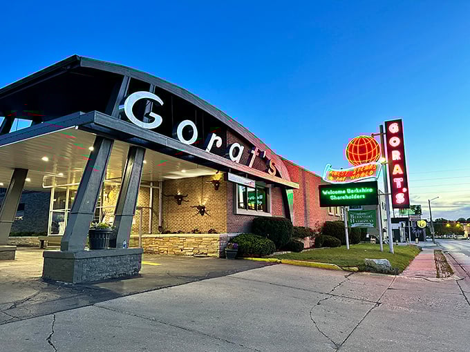 The iconic red exterior of Gorat's stands like a beacon to steak lovers. Nebraska's answer to the question: "Where's the beef?"