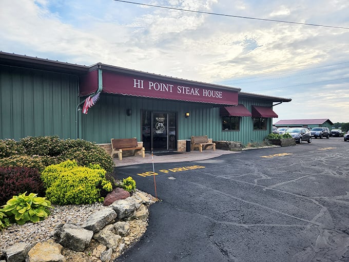 The green exterior of Hi Point Steakhouse is like a secret handshake &ndash; unassuming on the outside, sizzling perfection inside.