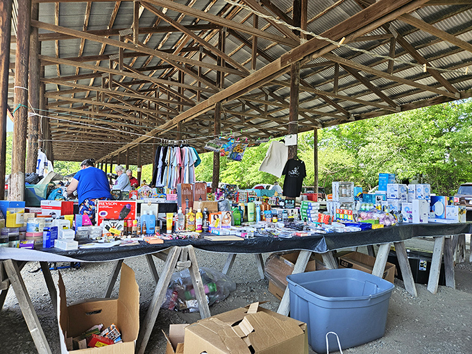 Tables groaning with treasures at Jefferson Flea Market &ndash; where your next "how did I live without this?" purchase awaits.