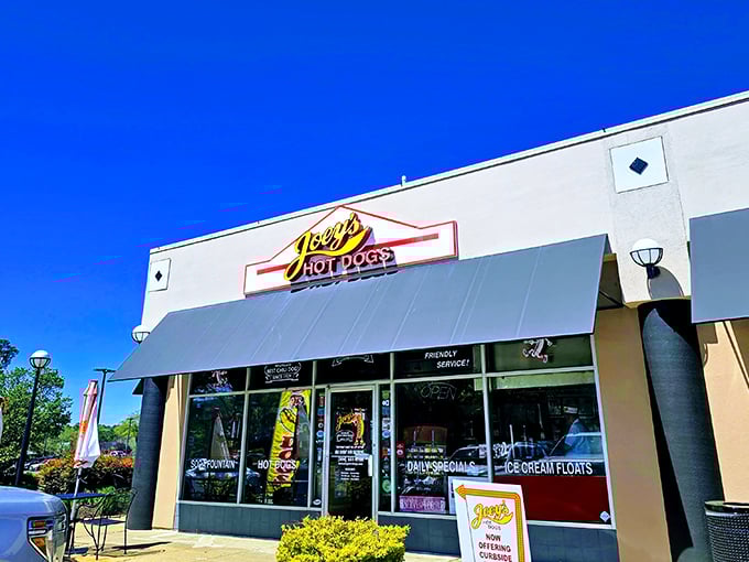 Joey's Hot Dogs: The cheerful storefront promises hot dog nirvana &ndash; like finding the pearly gates of frankfurter heaven in suburban Glen Allen.