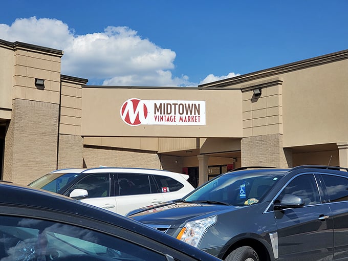Midtown Vintage Market's unassuming exterior hides a treasure trove within&mdash;like finding out your quiet neighbor was once a rock star.