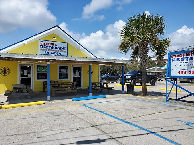 The sunshine-yellow exterior of Starfish Restaurant is like a beacon calling all seafood lovers to Grand Isle's tastiest treasure.