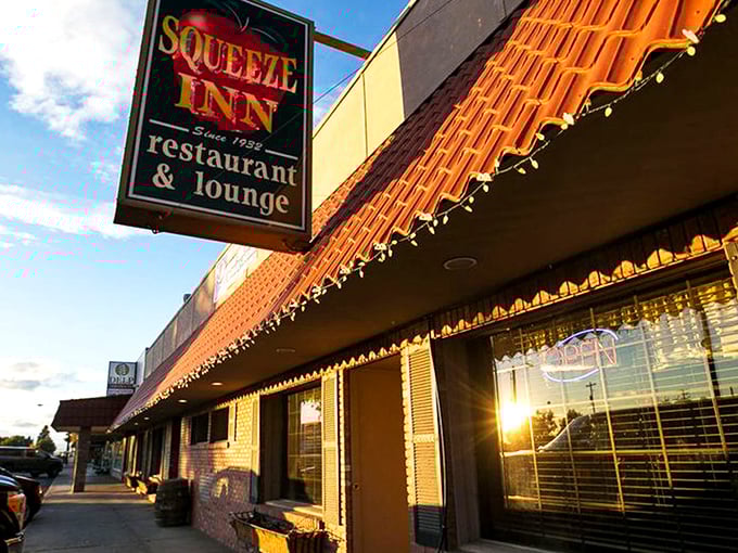 Warm lights and a classic awning invite you inside this modest treasure where steak dreams come true.