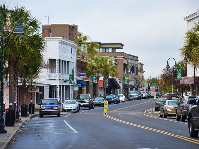 Palm trees and historic storefronts create Beaufort's signature look&mdash;Southern charm with a coastal accent.