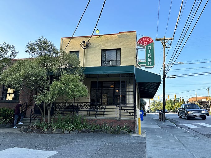 Elmo's Diner sign: That vintage neon sign promises what modern restaurants often forget&mdash;comfort food served without a side of pretension.