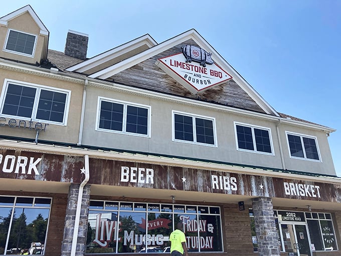 Where rustic meets delicious &ndash; Limestone BBQ's weathered wood and corrugated metal exterior is basically a smoke signal for serious BBQ lovers.