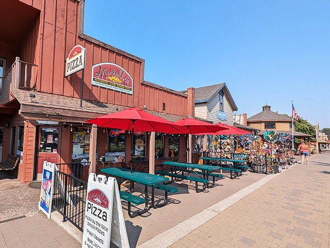 The outdoor seating at Martolli's isn't just a spot to eat &ndash; it's front-row tickets to Sisters' small-town symphony.