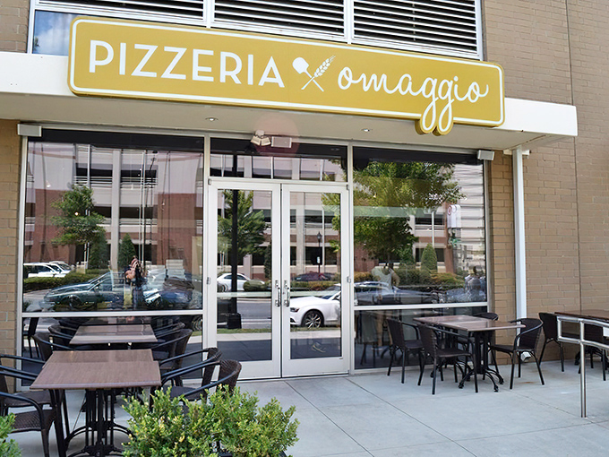 The sleek storefront hides a pizza paradise where every bite tells you someone actually cares about the chemistry of great dough.
