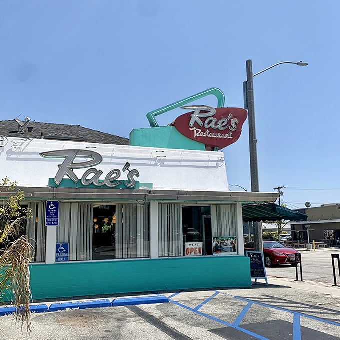 Rae's Restaurant: Where the neon sign promises and the griddle delivers. This Santa Monica landmark has been perfecting breakfast since before avocado toast was born.