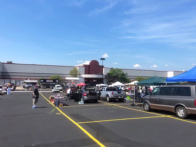 Weekend warriors assemble! Rossi's outdoor market transforms an ordinary parking lot into a bargain hunter's paradise.
