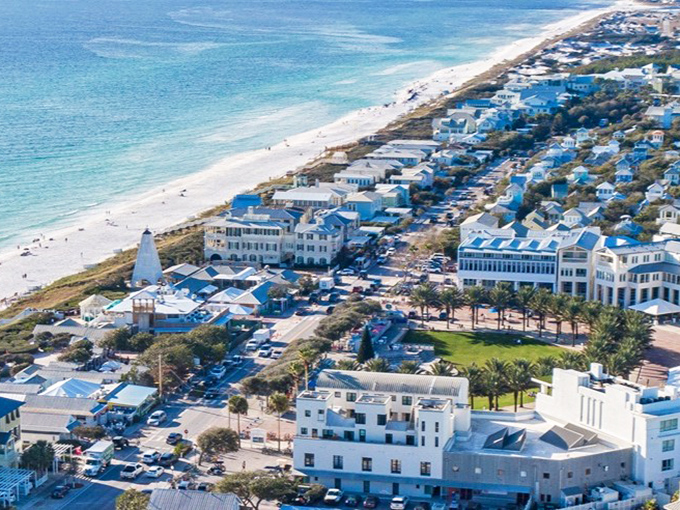 Seaside: White buildings kissing turquoise waters&mdash;this is Florida's architectural love letter to laid-back coastal living.