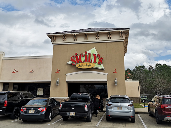 The Sicilian mothership has landed in Biloxi! This unassuming exterior hides a buffet that would make Tony Soprano weep with joy.