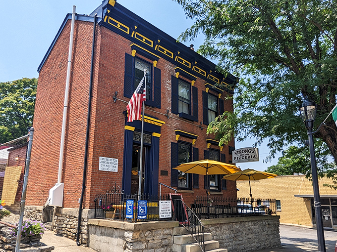 Strong's Brick Oven Pizzeria: That American flag says patriotism, but the pizza inside speaks fluent Italian. A brick building that houses dough-based dreams.