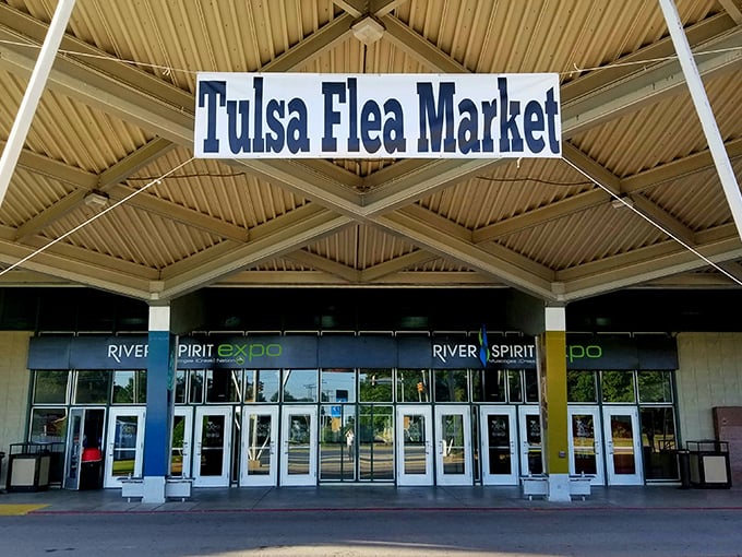 Inside Tulsa Flea Market, where time disappears faster than free samples at Costco on a Saturday afternoon.