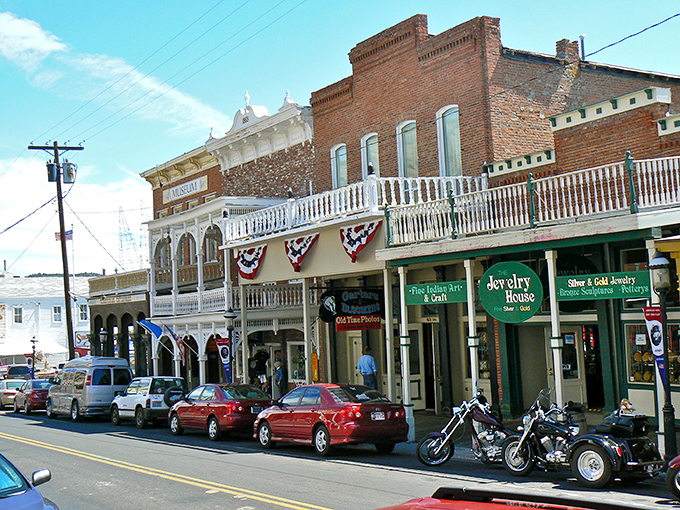 Virginia City: "C Street's brick and wooden facades transport you to the 1860s silver boom, complete with patriotic bunting and the promise of saloon piano music floating through open doors."