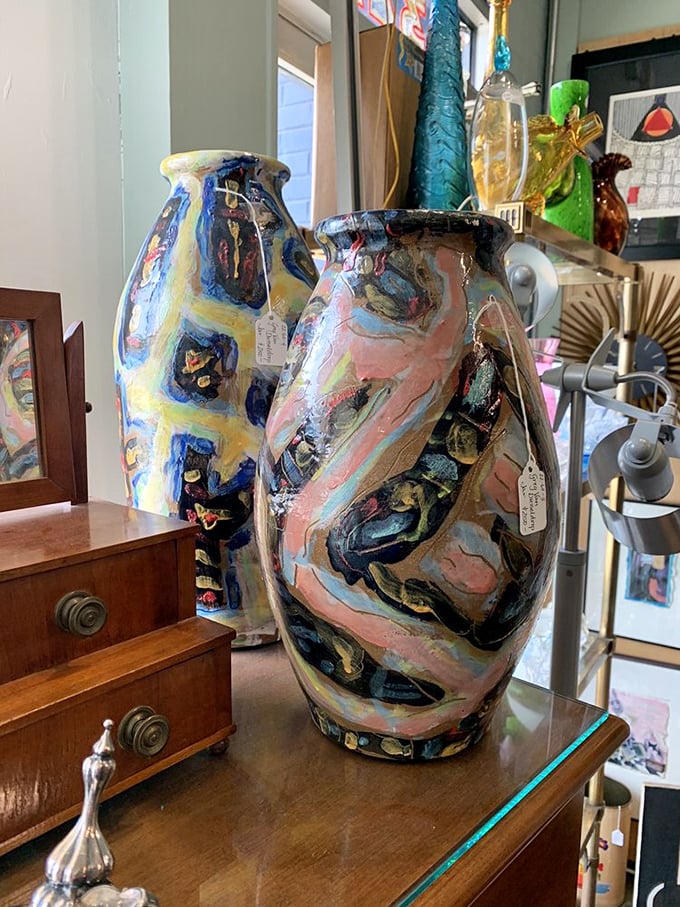 These swirling, psychedelic art vases aren't your grandmother's flower holders. Each one tells a different story through its mesmerizing patterns and colors.