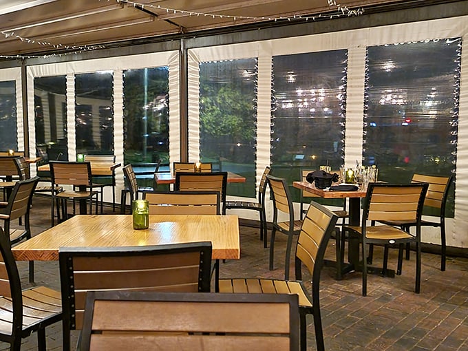 String lights and river views create a dining atmosphere so perfect you'll forget you're in Pennsylvania and not some coastal paradise.