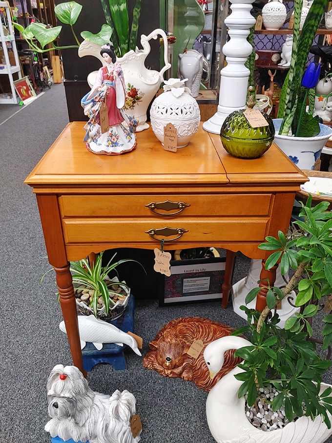 This honey-toned desk isn't just furniture&mdash;it's a time machine waiting to transport you back to Sunday dinners at Grandma's house.
