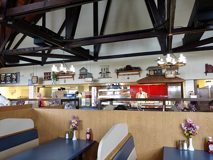 Exposed wooden beams and cozy booths create that perfect "I've found my new favorite place" feeling before you've even tasted a morsel.