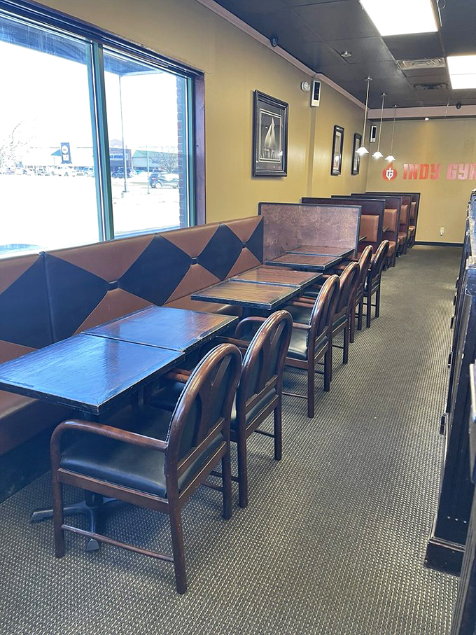 Cozy booths with two-tone upholstery invite lingering conversations and second helpings. This isn't just eating&mdash;it's dining without pretension.