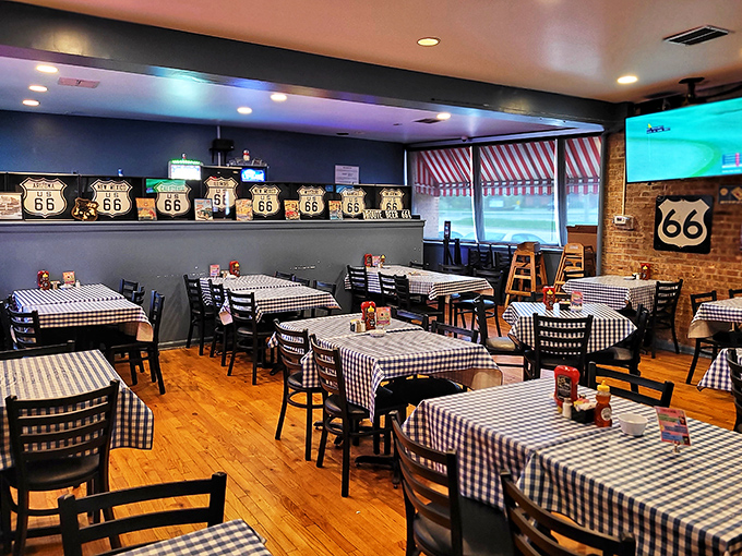 Route 66 memorabilia lines the walls above checkered tablecloths that practically scream "comfort food ahead!" This isn't manufactured nostalgia&mdash;it's the real deal, preserved since the 1940s.
