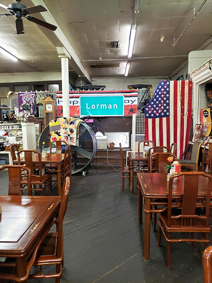 Step inside and you're transported to another era&mdash;wooden floors, American flags, and mismatched furniture creating an authentic tapestry of rural Southern life.