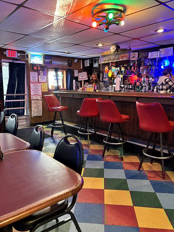 Step inside to a time capsule of Americana&mdash;colorful checkerboard floors, red vinyl barstools, and neon lights create the perfect backdrop for culinary nostalgia.